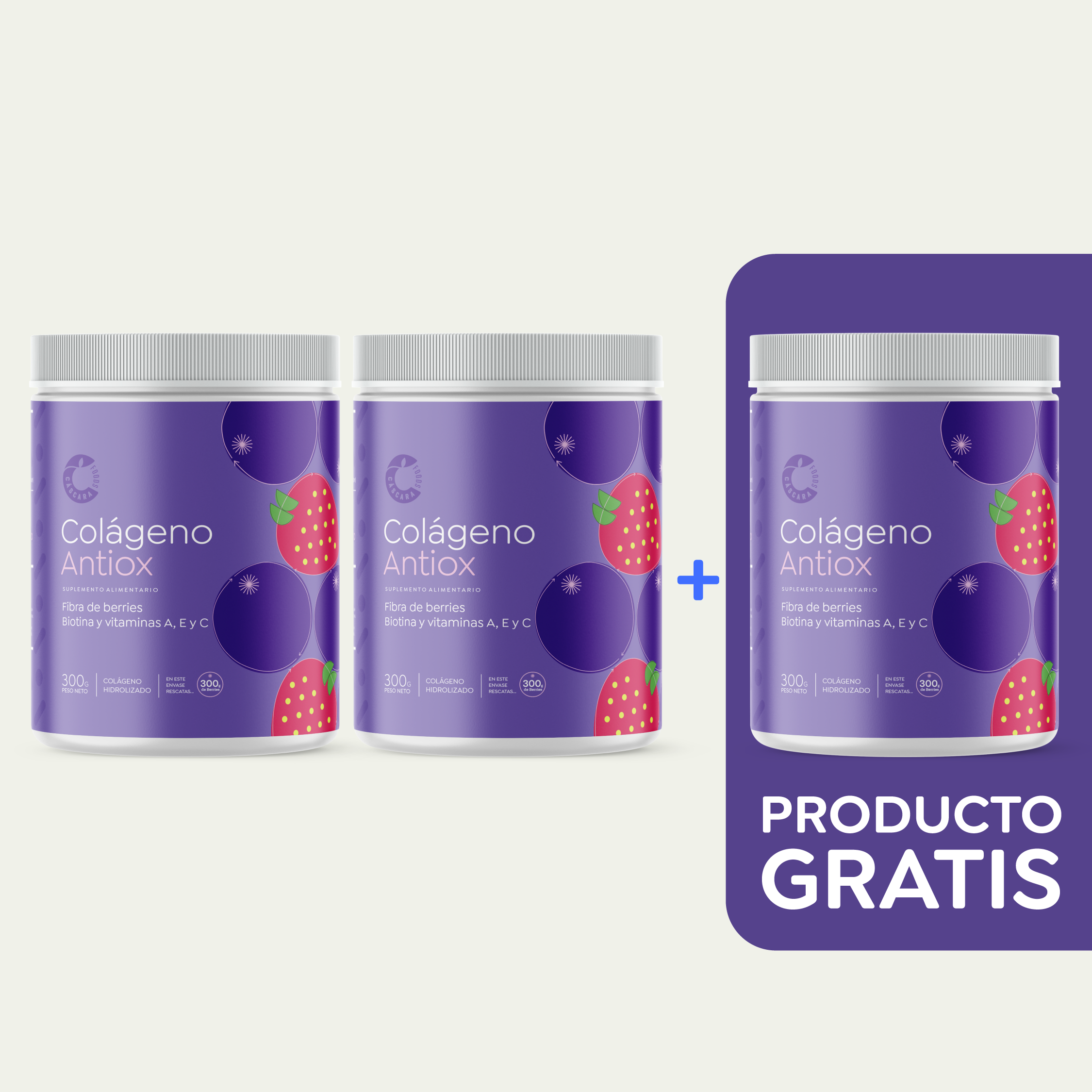 Colágeno Antiox Hidrolizado 60 días - Cáscara Foods – cascarafoods
