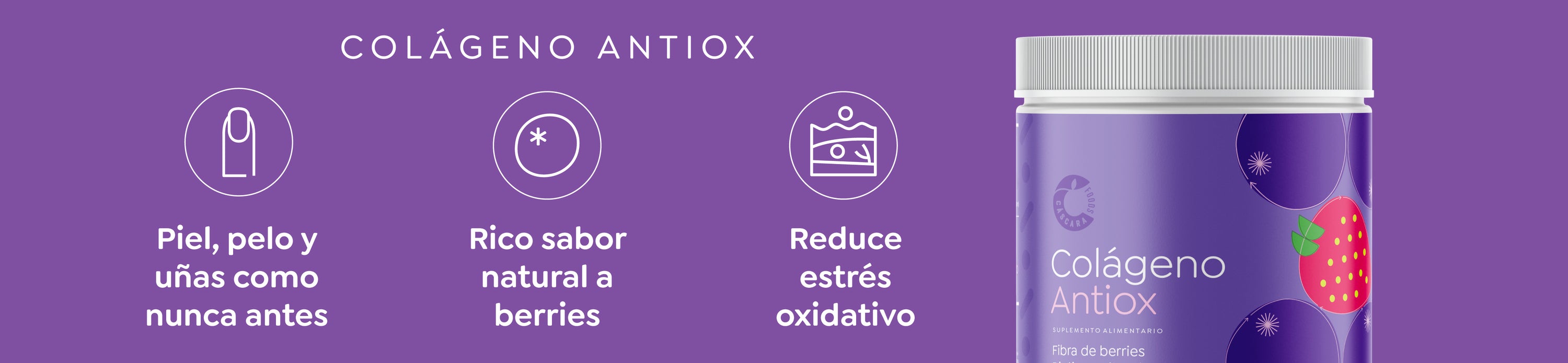 Colágeno Antiox Hidrolizado 60 días - Cáscara Foods – cascarafoods
